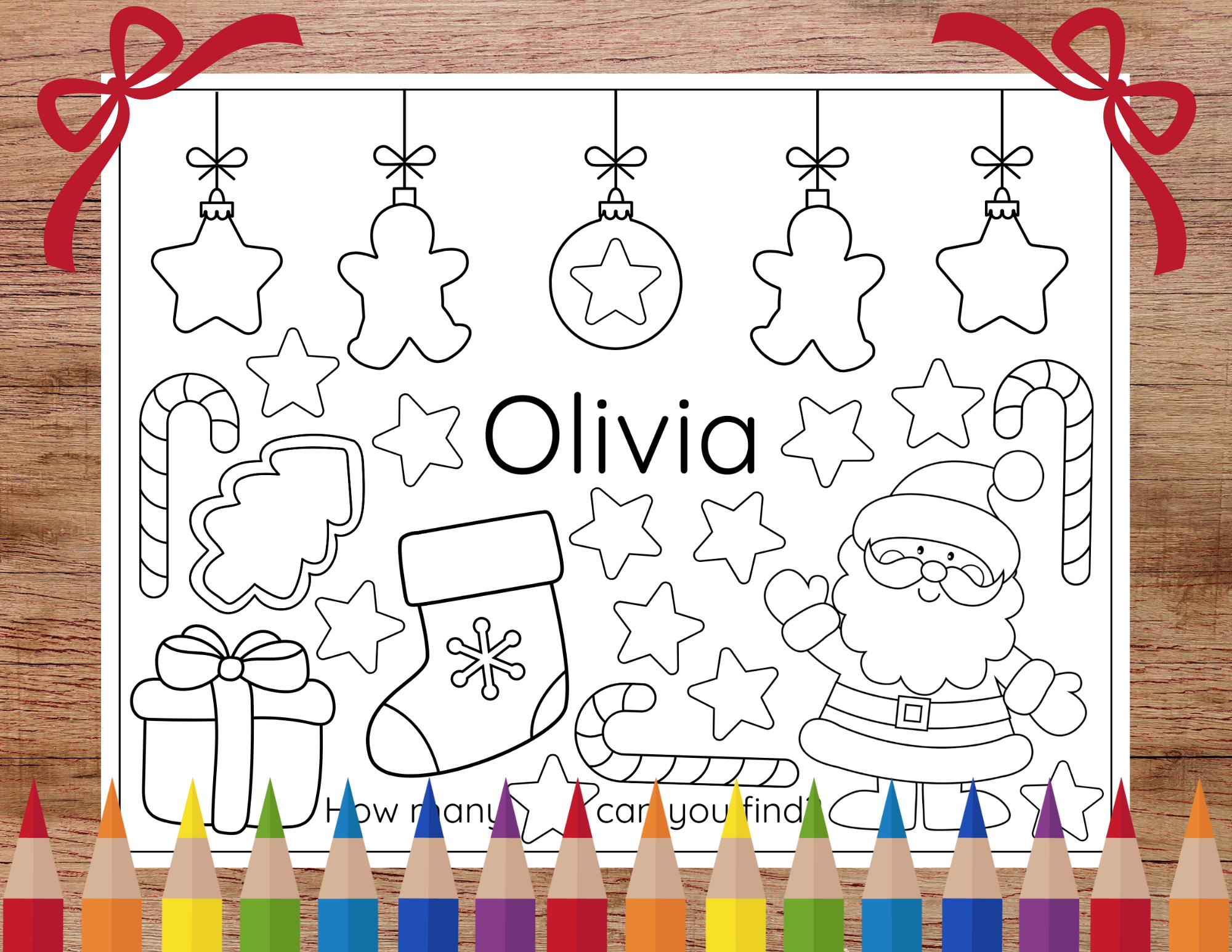Personalized Christmas Coloring Page: Custom Xmas Activity (printable ...