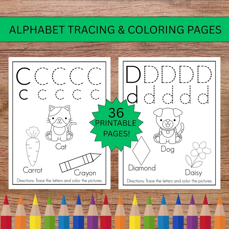 Preschool Alphabet Tracing & Coloring Pages | A–Z Letter Tracing ...