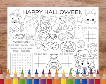 Halloween Coloring Page & Activity Sheet for Preschool, Printable ...