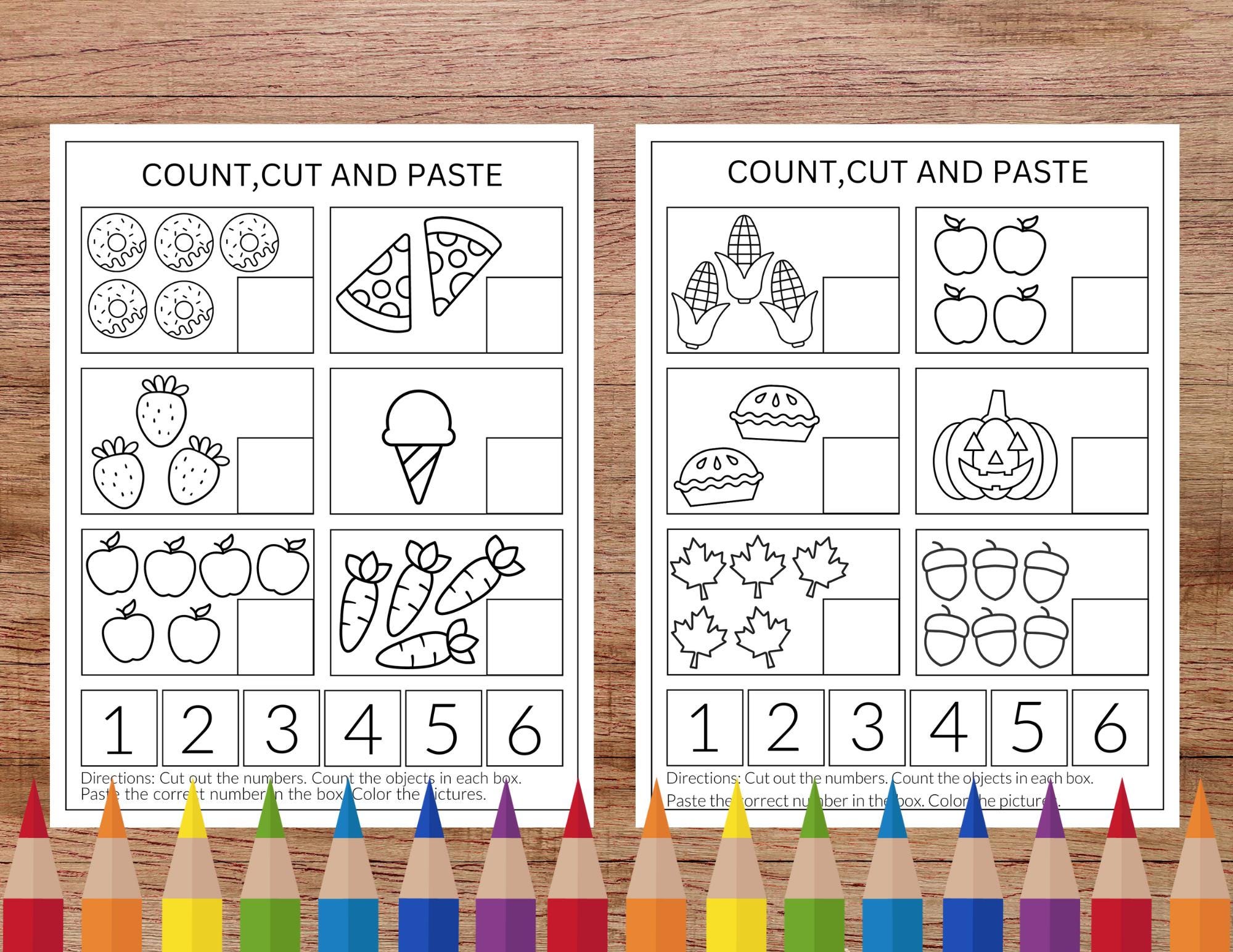 Numbers Coloring Pages Preschool Worksheets Kids Activity Pages - Etsy