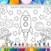 Personalized Outer Space Birthday Coloring Placemat Page, Kid's Fun ...