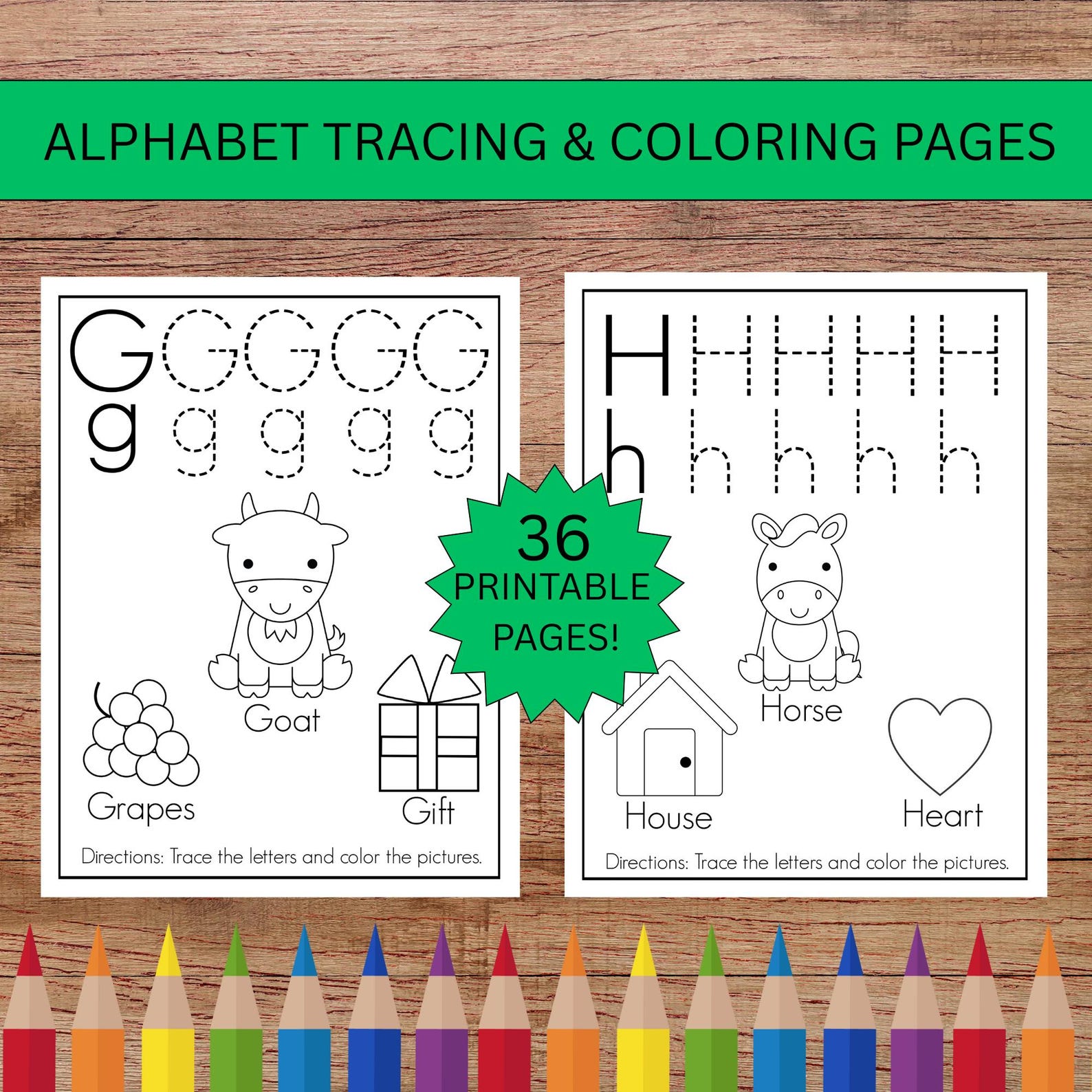 Preschool Alphabet Tracing & Coloring Pages | A–Z Letter Tracing ...