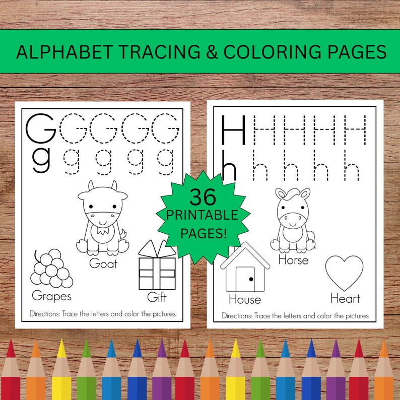 Preschool Alphabet Tracing & Coloring Pages | A–Z Letter Tracing ...
