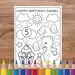 Personalized Unicorn & Dragon Birthday Coloring Placemat Page, Fun Kids ...