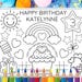 Personalized Birthday Coloring Page – Custom Kids Party Activity ...