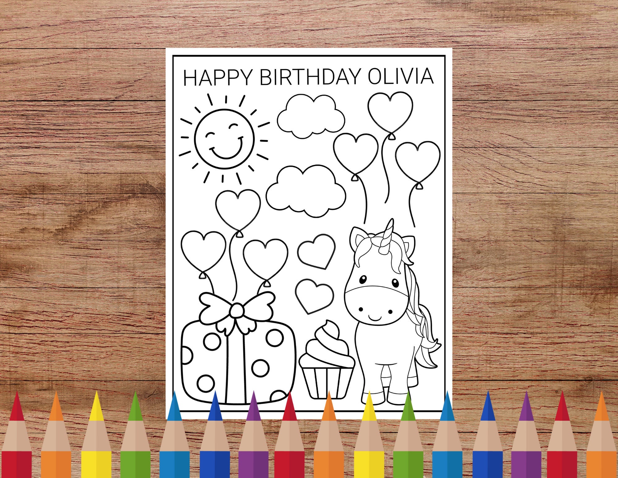 Unicorn Birthday Coloring Pages – Personalized Name and Age – Kids ...