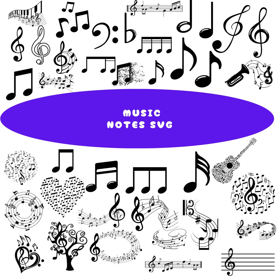 MUSIC NOTES SVG, Music Notes Bundle Svg, Music Notes Clipart,music ...