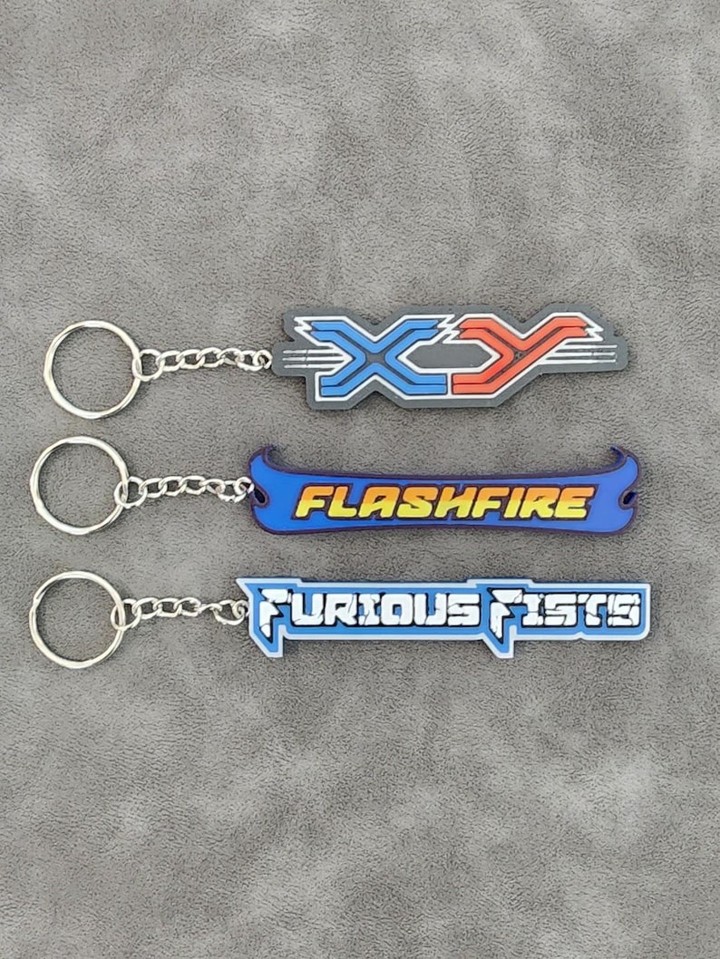 XY Era Series Set Logo 3D Binder Collection Pull Tags Label Keychains ...