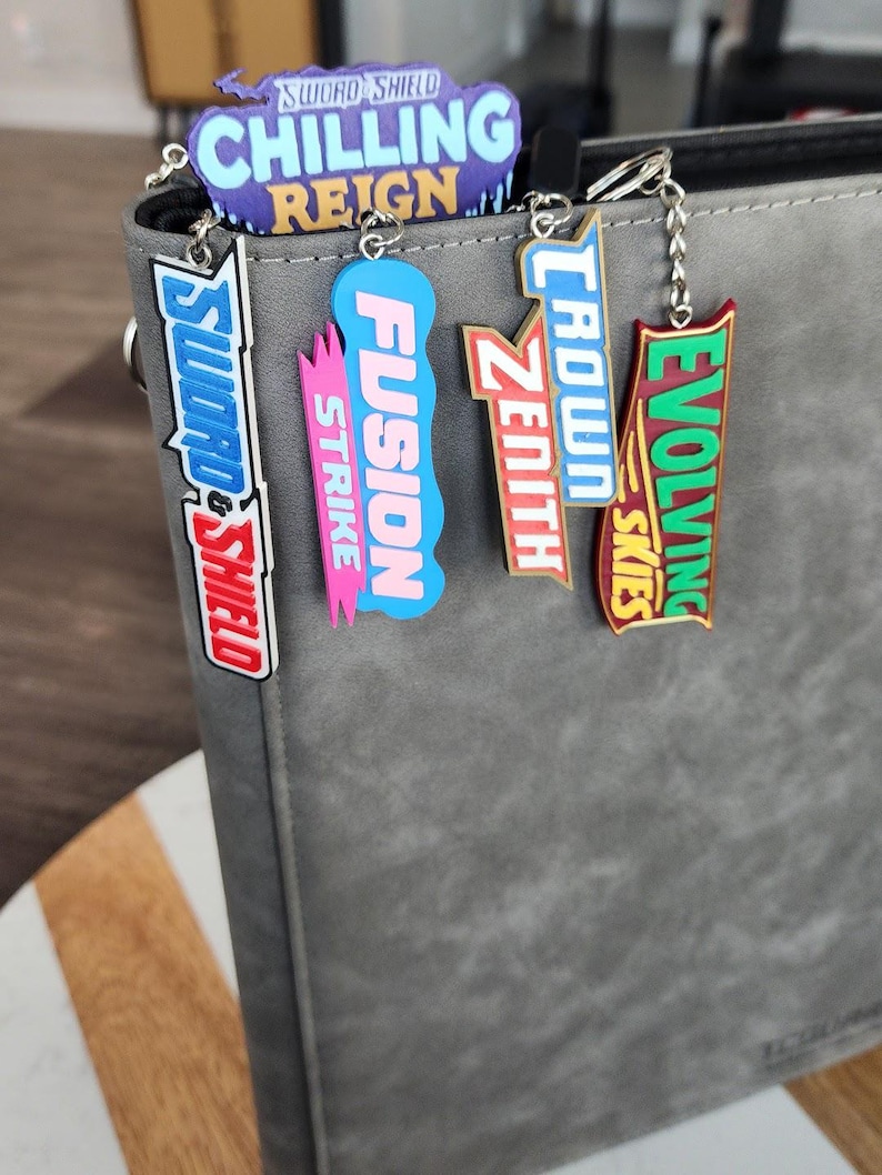 Sword & Shield Set Logo 3D Binder Pull Tags Label Keychains Pokemon - Etsy
