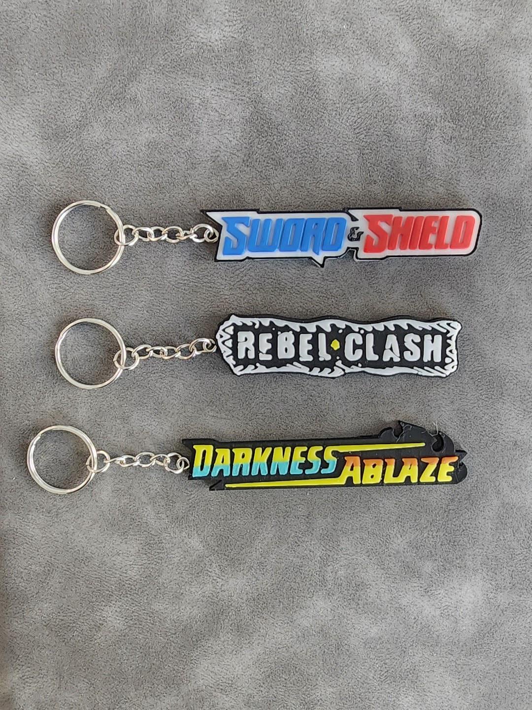Sword & Shield Set Logo 3D Binder Pull Tags Label Keychains Pokemon - Etsy