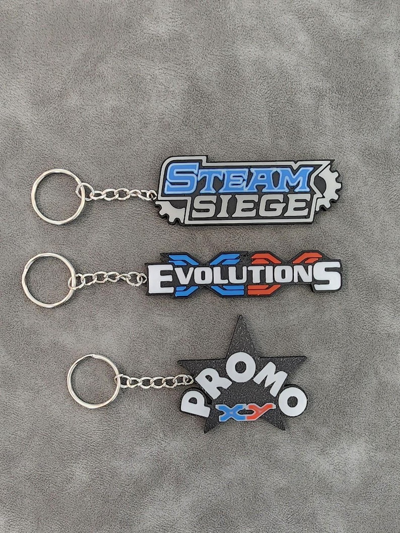 XY Era Series Set Logo 3D Binder Collection Pull Tags Label Keychains ...