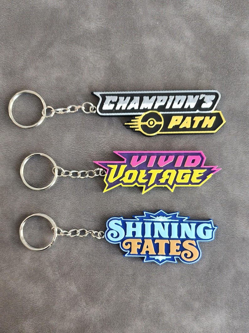 Sword & Shield Set Logo 3D Binder Pull Tags Label Keychains Pokemon - Etsy