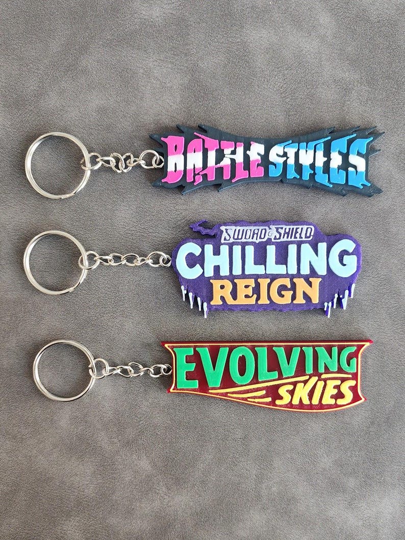 Sword & Shield Set Logo 3D Binder Pull Tags Label Keychains Pokemon - Etsy