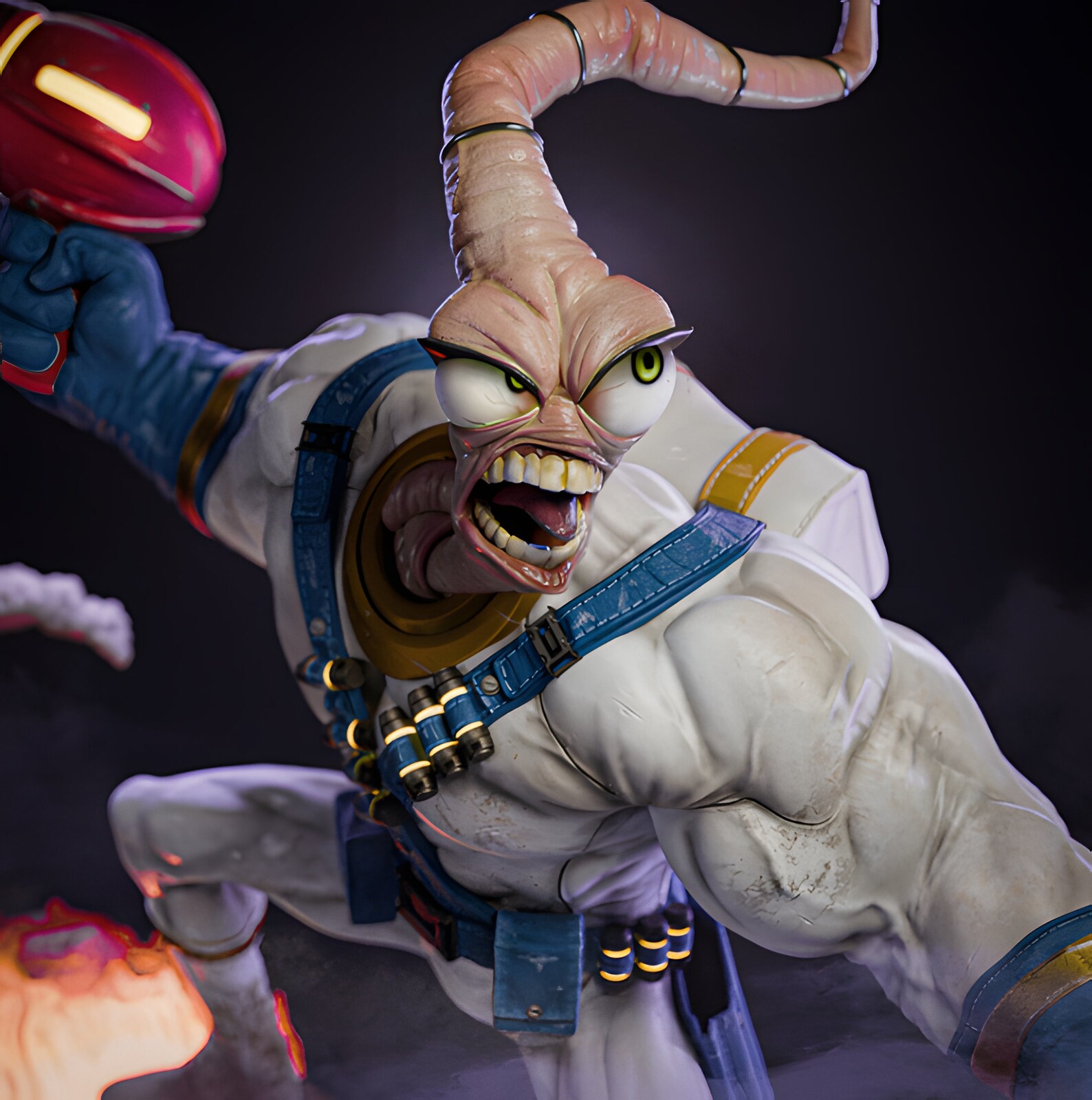 Earthworm Jim Ultra Quality 12K Figurine, Handmade, Best Gift for ...