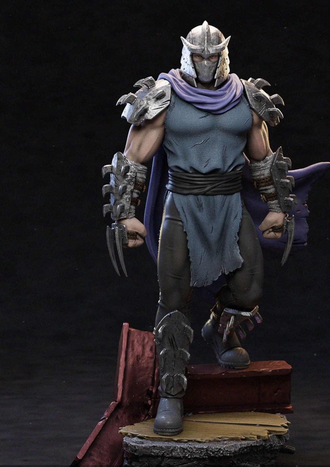 TMNT Shredder Hand Painted Figurine Ninja Turtles Collectible Custom ...