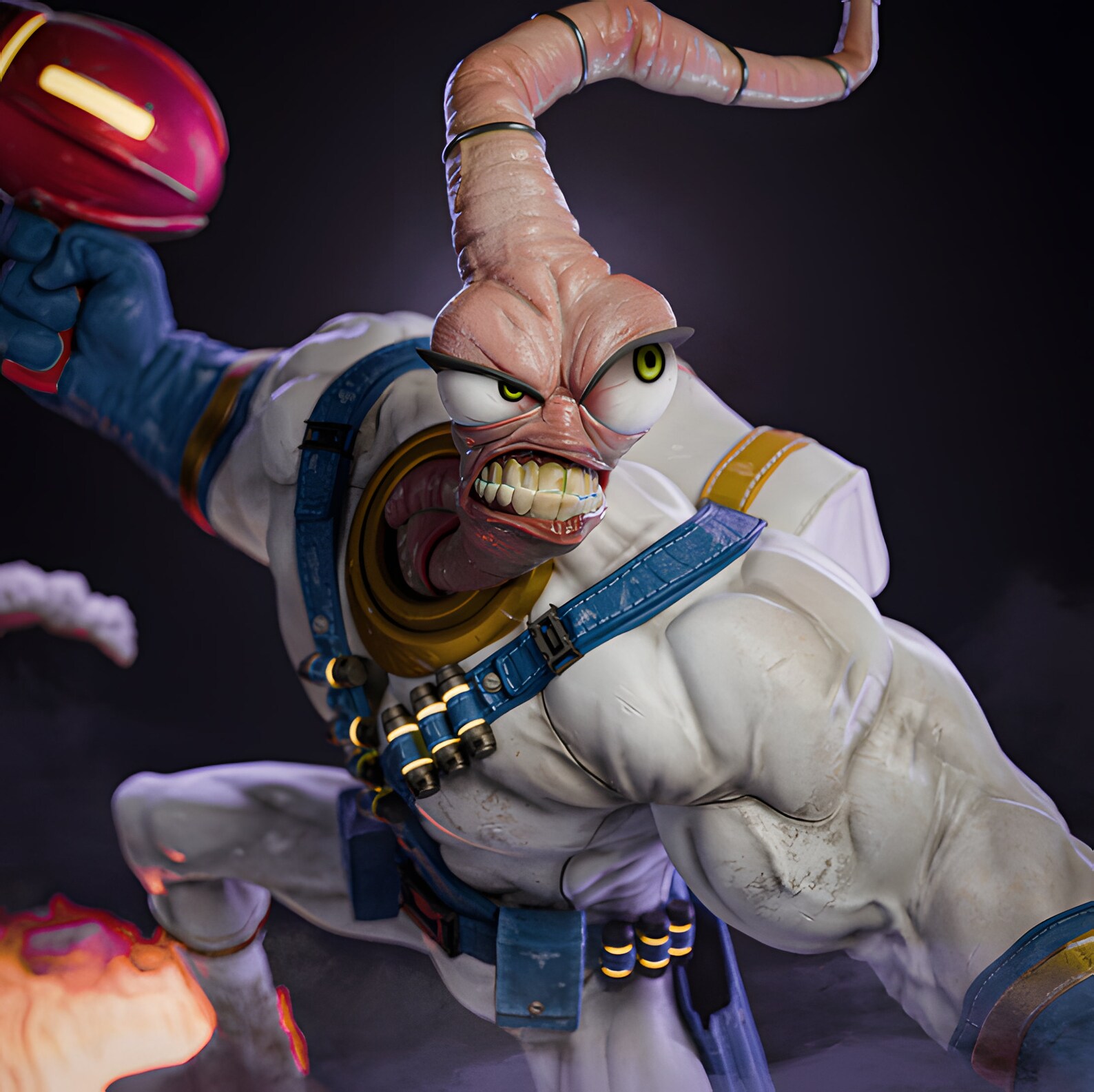 Earthworm Jim Ultra Quality 12K Figurine, Handmade, Best Gift for ...