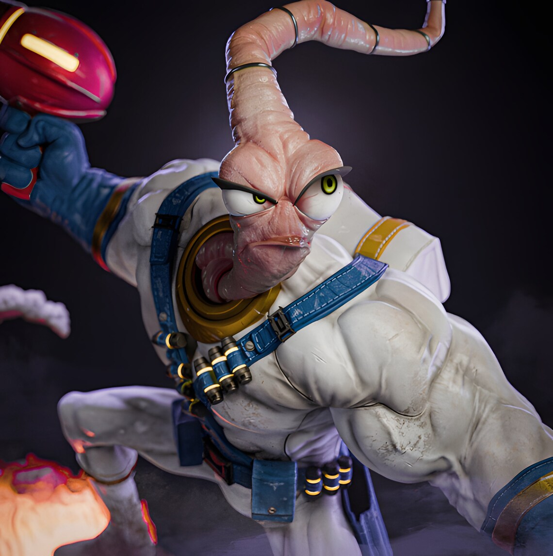 Earthworm Jim Ultra Quality 12K Figurine, Handmade, Best Gift for ...