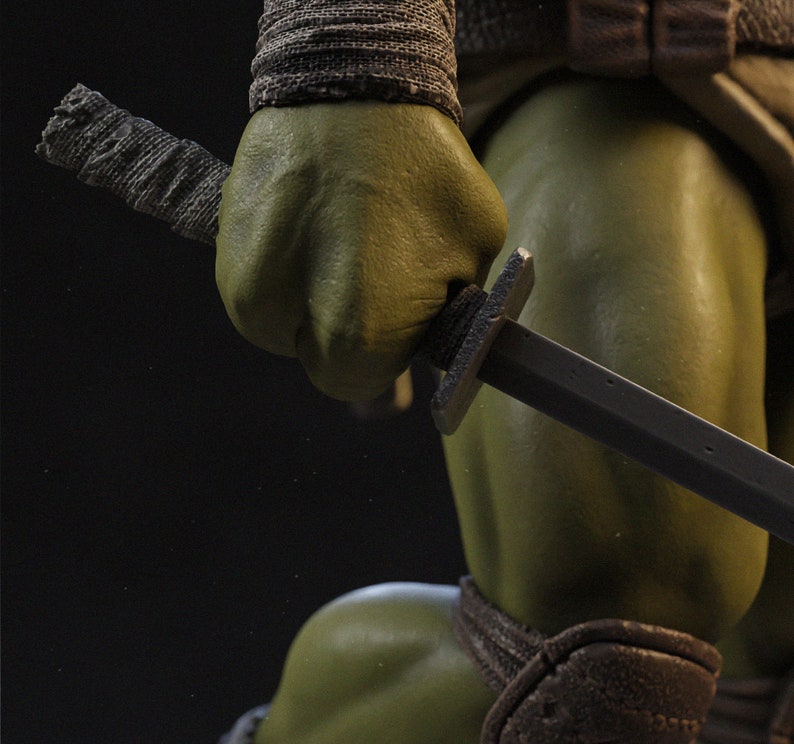 Hand Painted Leonardo Figurine TMNT Collectible Custom Ninja Turtle Art ...