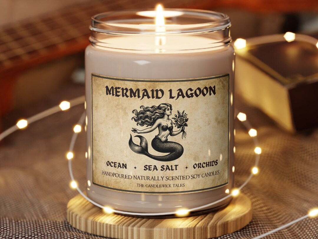Mermaid Lagoon Candle | Ocean Breeze & Flowers | Hand-poured Soy Wax ...