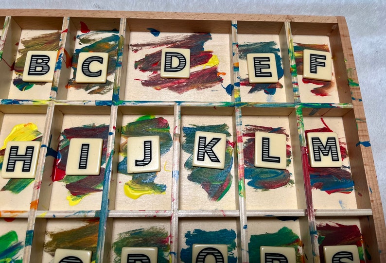 Moveable Alphabet Montessori Tool, Wooden Tray With Phonics Tiles for ...