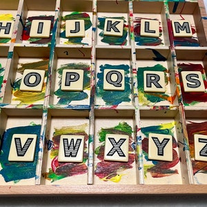 Moveable Alphabet Montessori Tool, Wooden Tray With Phonics Tiles for ...