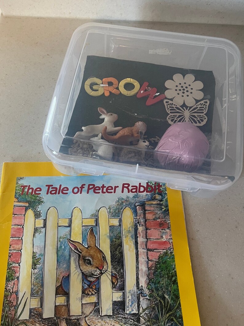 Rabbit Sensorial Bin With Peter Rabbit Book Play Kit Loose Parts Kids ...