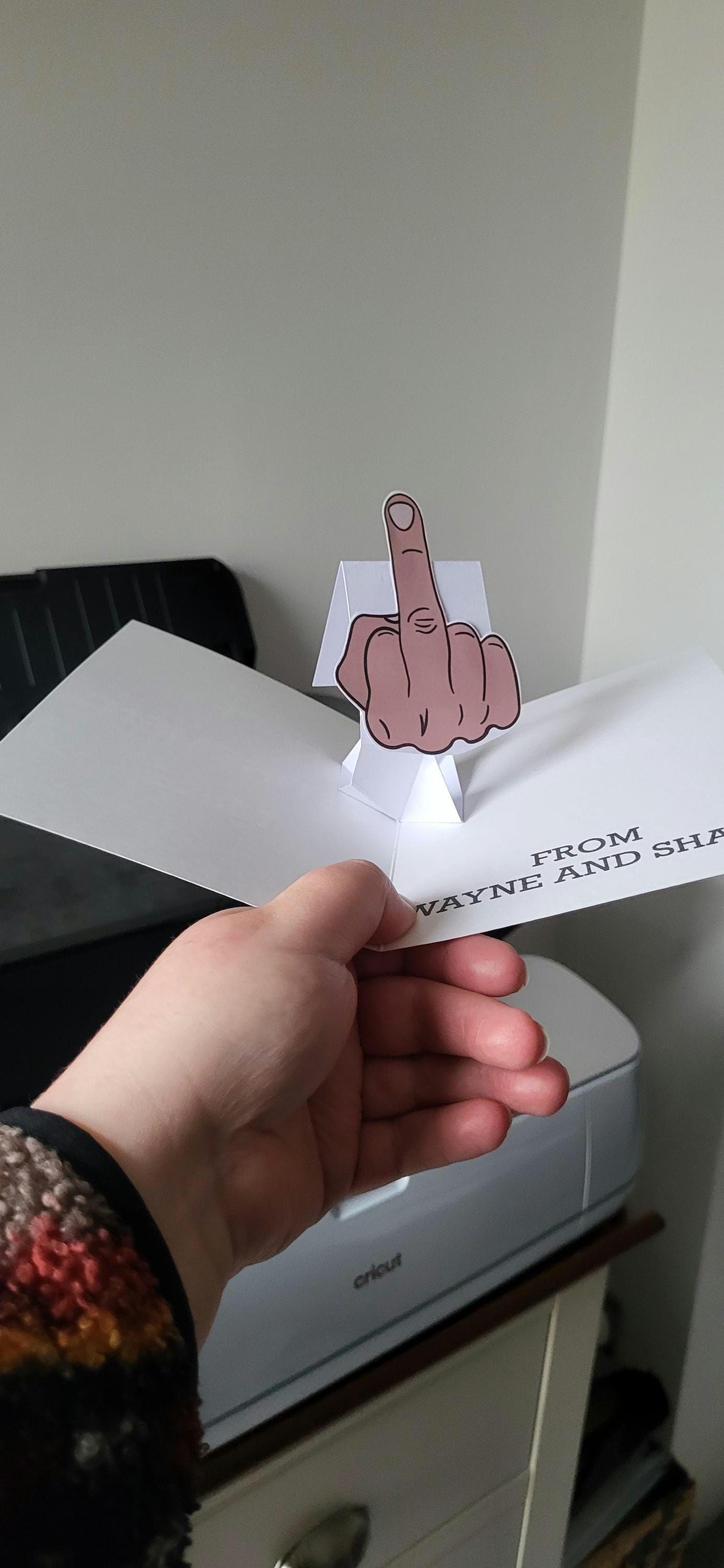 Middle Finger Pop-up Card - Personalised - Etsy