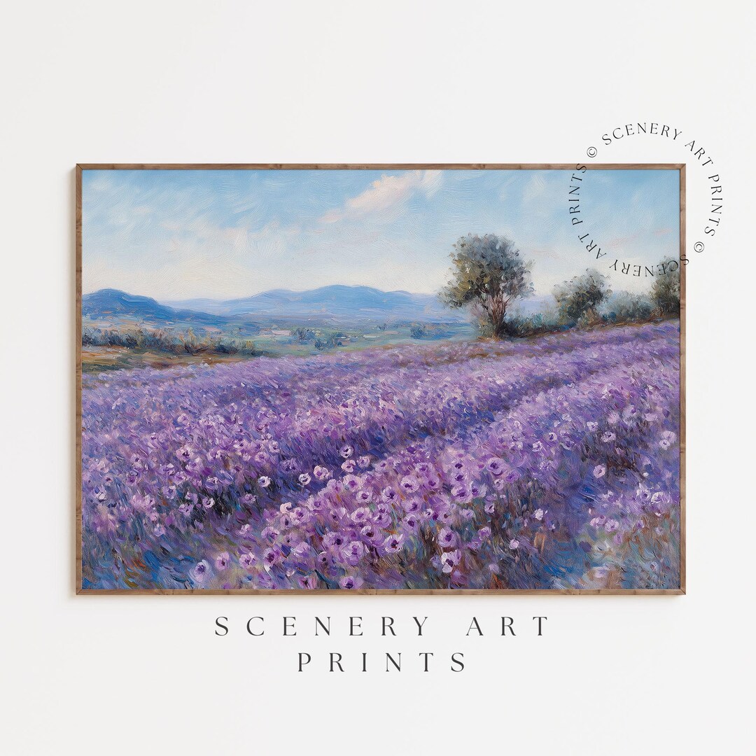 Printable Spring Wildflowers Wall Art - Purple Flowers Print - Summer ...