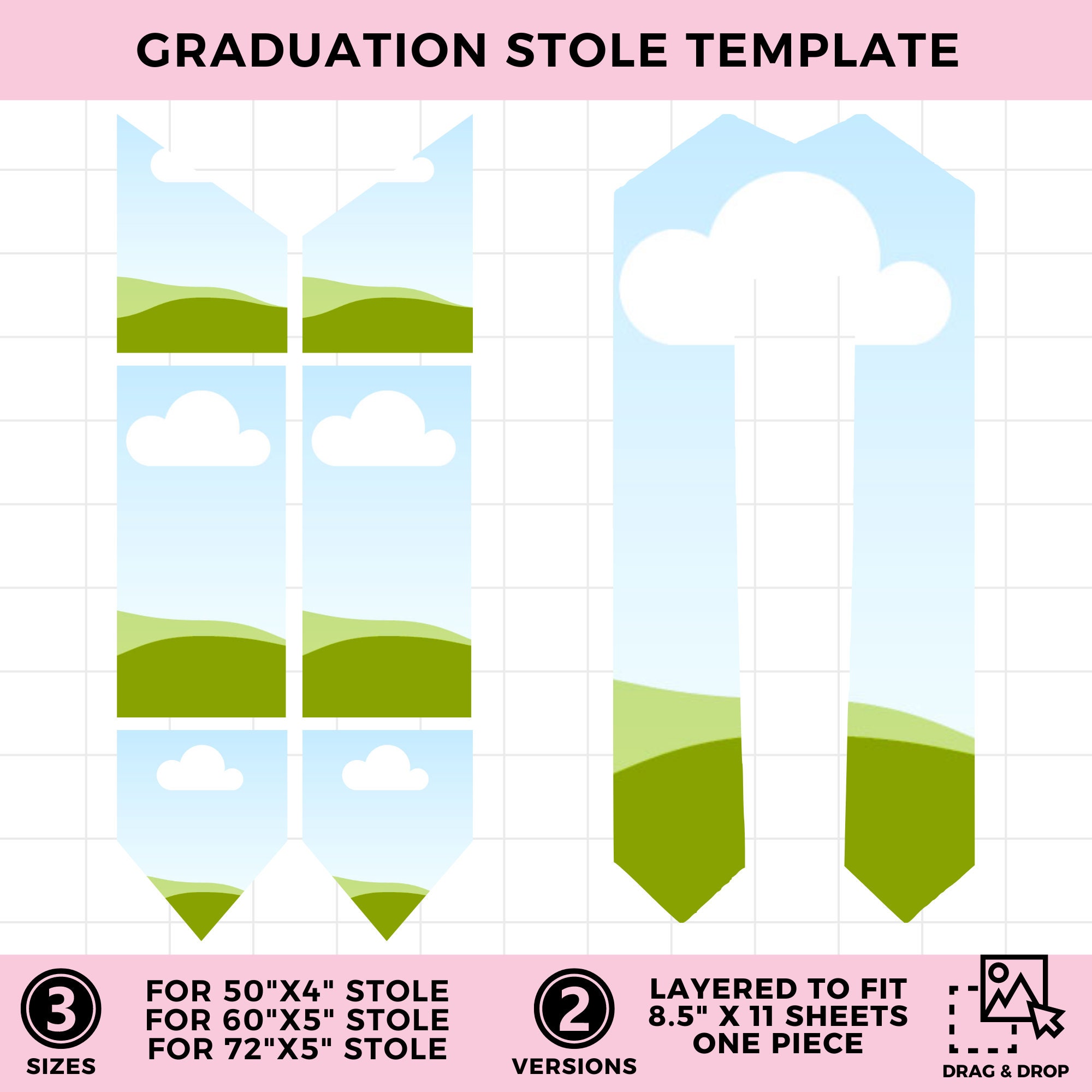 Graduation Stole Template | Grad Sash Design Editable in Canva | Svg ...
