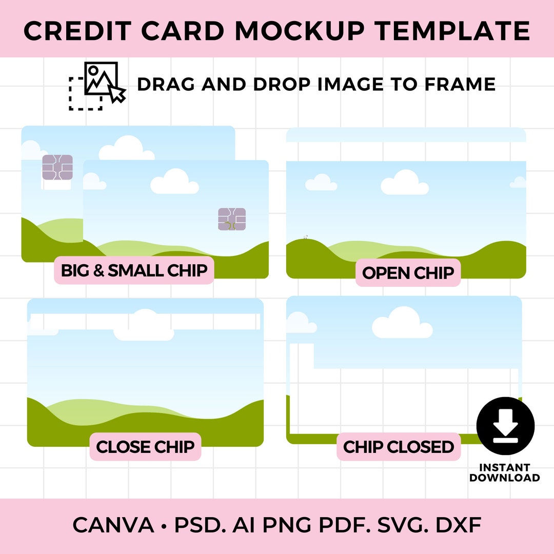 Credit Card Mockup Template | Canva, PSD, AI, PDF (digital Download) - Etsy