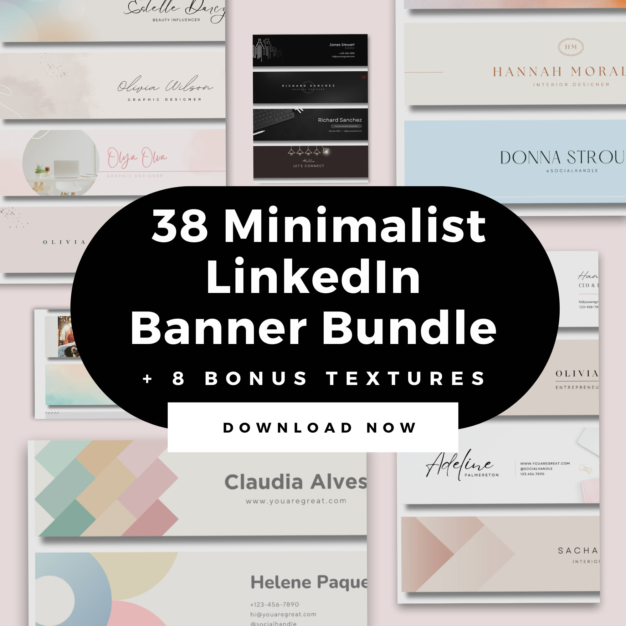 Minimalist Linkedin Banner, Background Cover, Profile Picture, Branding ...