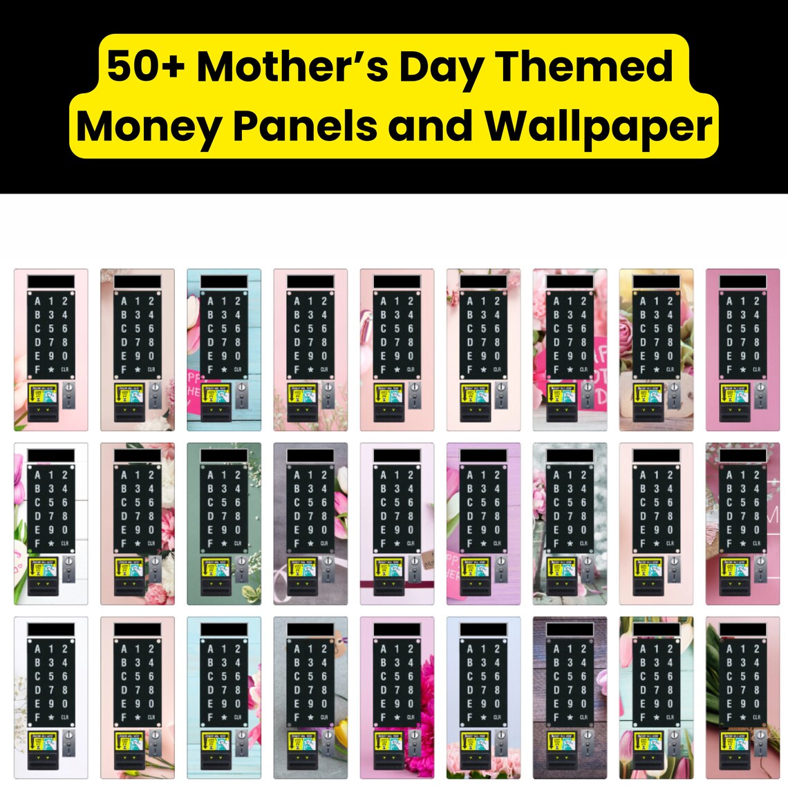 Money Panel for Vending Machine Template Edit in Canva Gift Box Diy ...