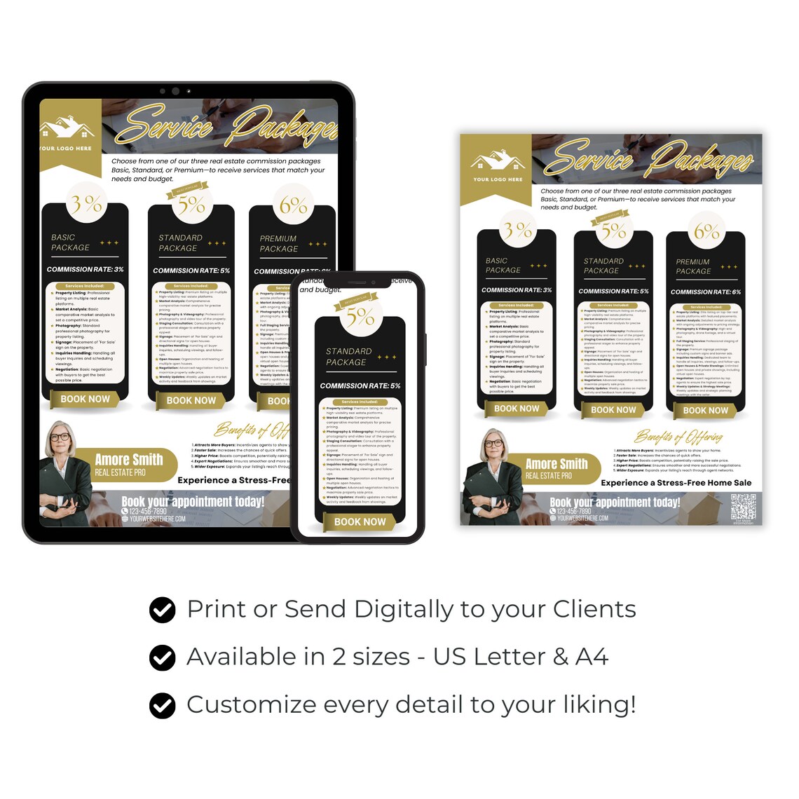 Real Estate Commission Sheet Template | Branding | Flyer | Checklist ...