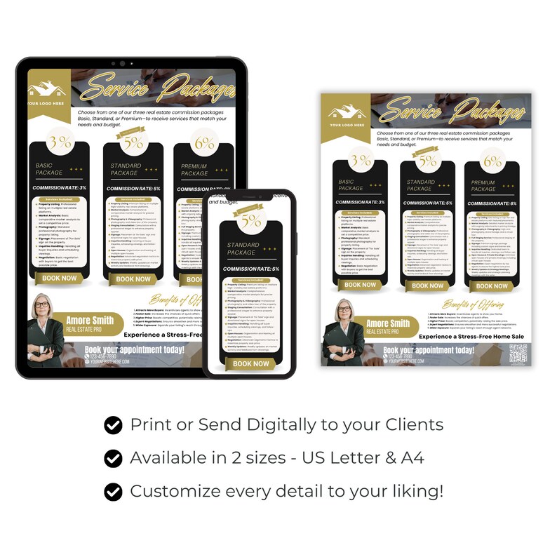 Real Estate Commission Sheet Template | Branding | Flyer | Checklist ...