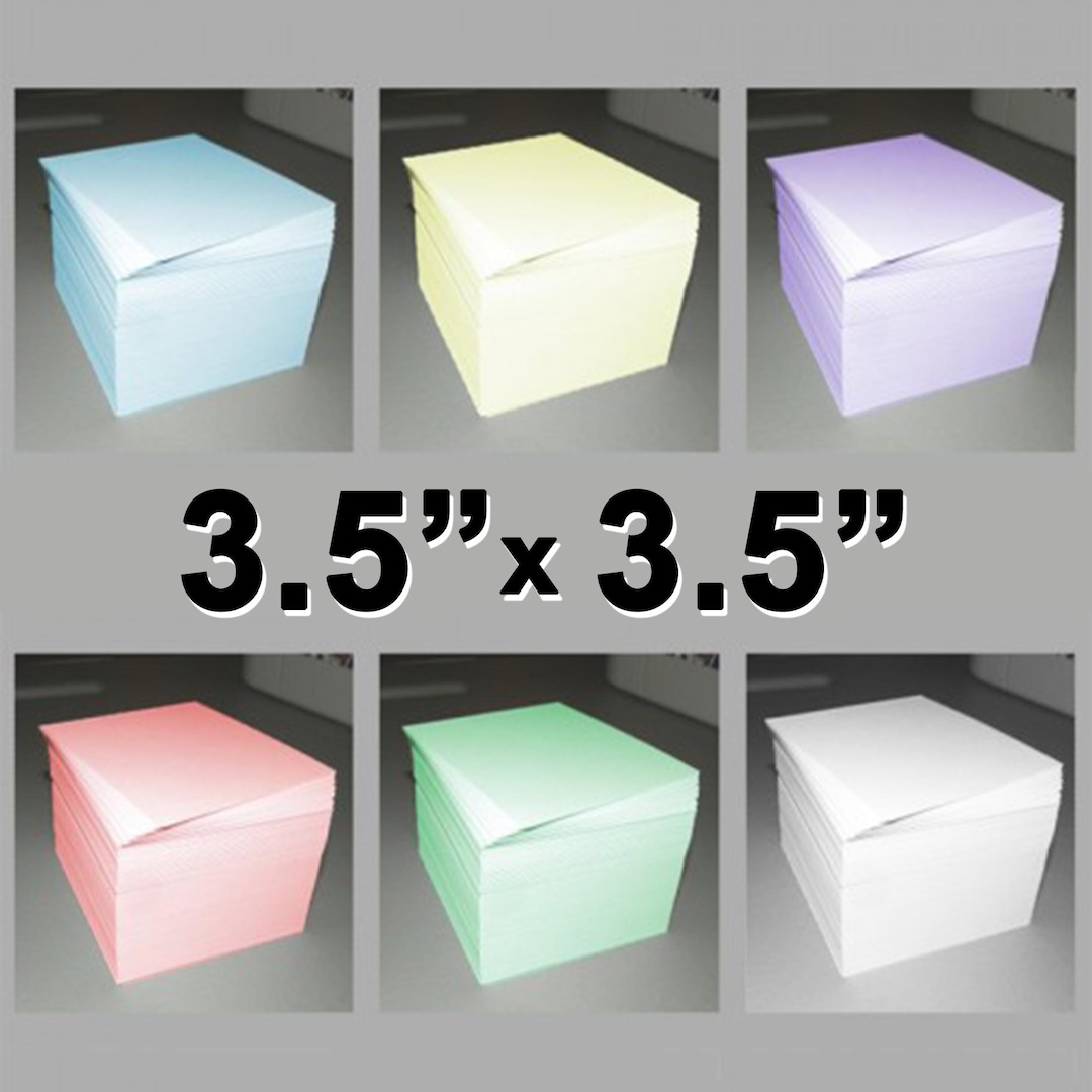 3.5" X 3.5 Inch Non-sticky Note Paper Cubes Cube Refills Plain Blank ...