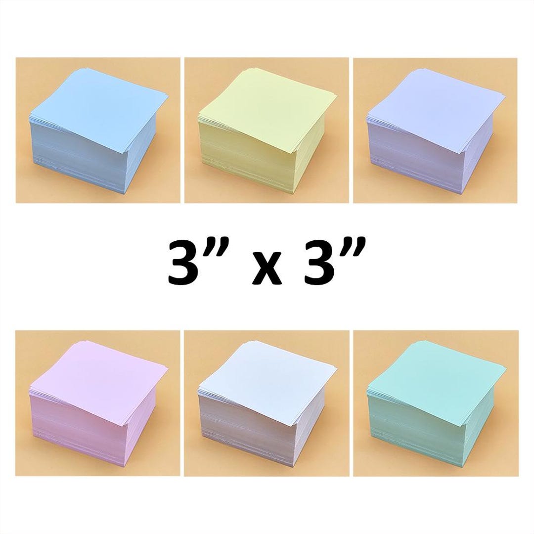 3" X 3" Note Paper Cubes - 3 Inch Note Cube Refills - Plain Loose ...