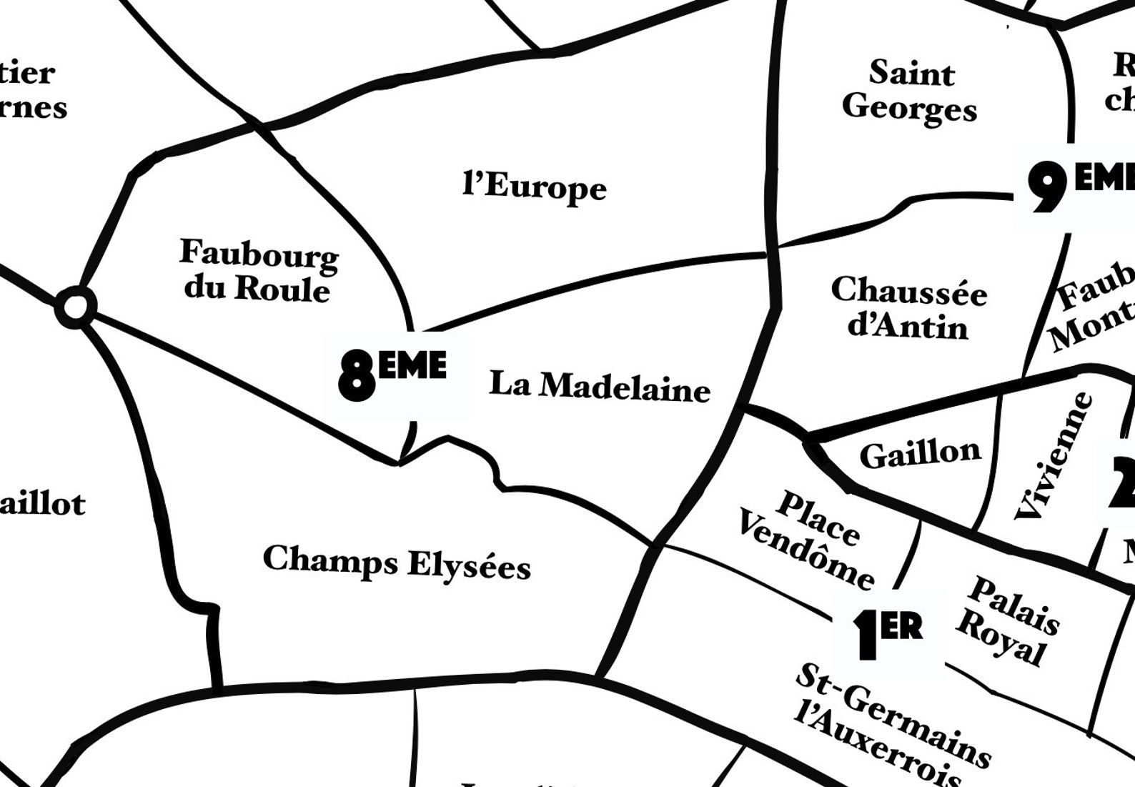 Map of Paris Districts and Neighborhoods - Etsy