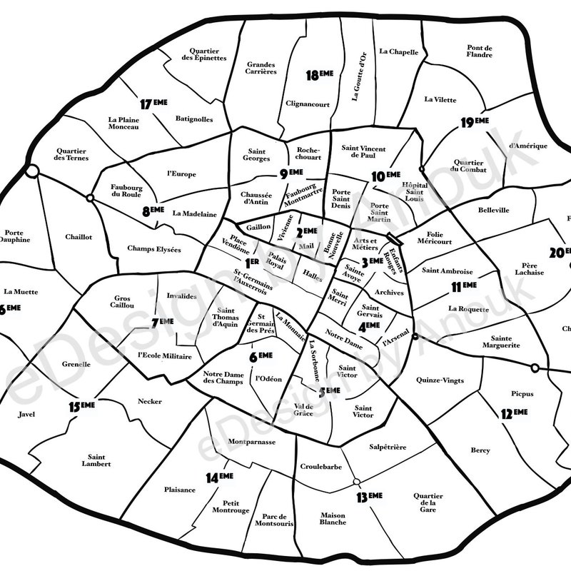 Map of Paris - Etsy