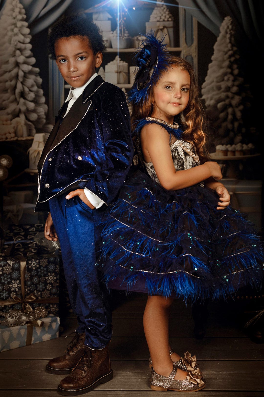 Midnight Royale Blue Velvet Gown, Brother Sister Matching Outfits ...
