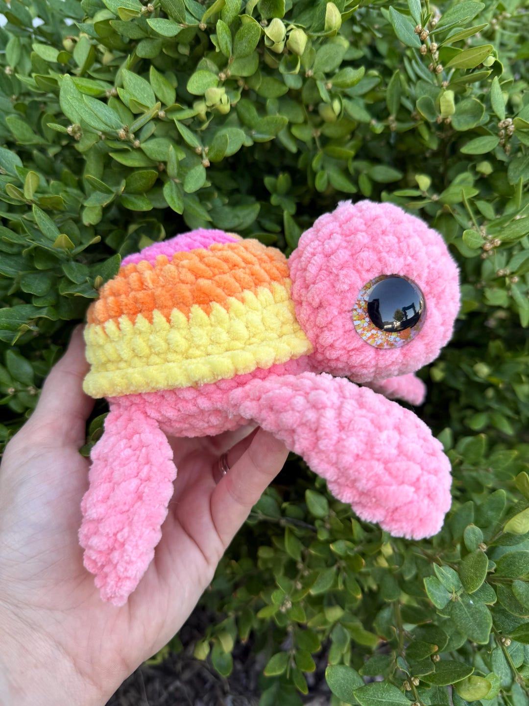 Pink Candy Corn Turtle Amigurumi | Pastel Crocheted Turtle Plush ...