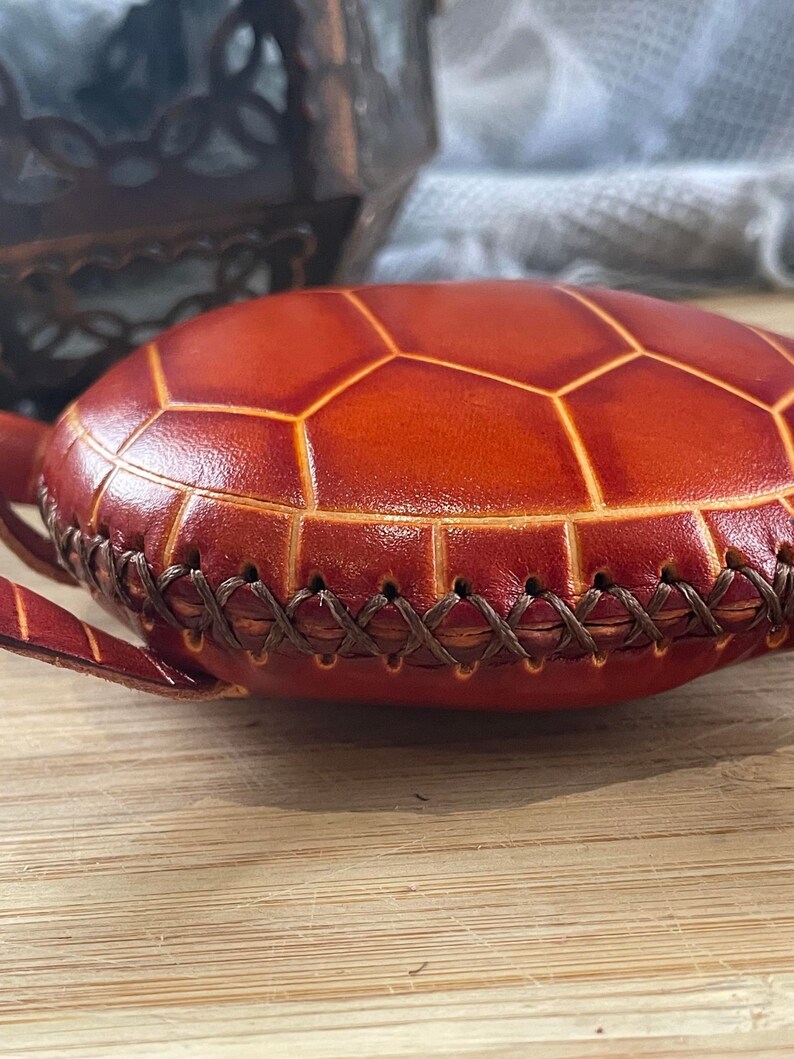 Personalised Handmade Leather Turtle Coin Purse, Turtle Bag, Leather ...