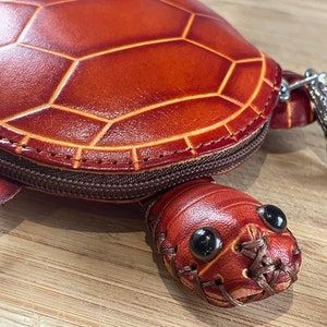 Personalised Handmade Leather Turtle Coin Purse, Turtle Bag, Leather ...
