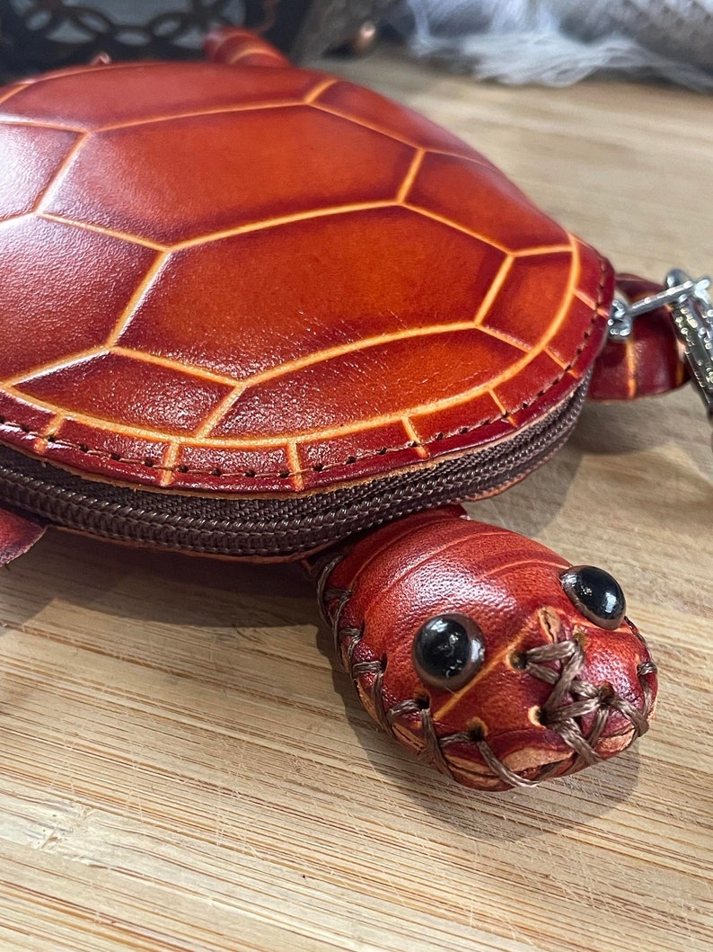 Personalised Handmade Leather Turtle Coin Purse, Turtle Bag, Leather ...