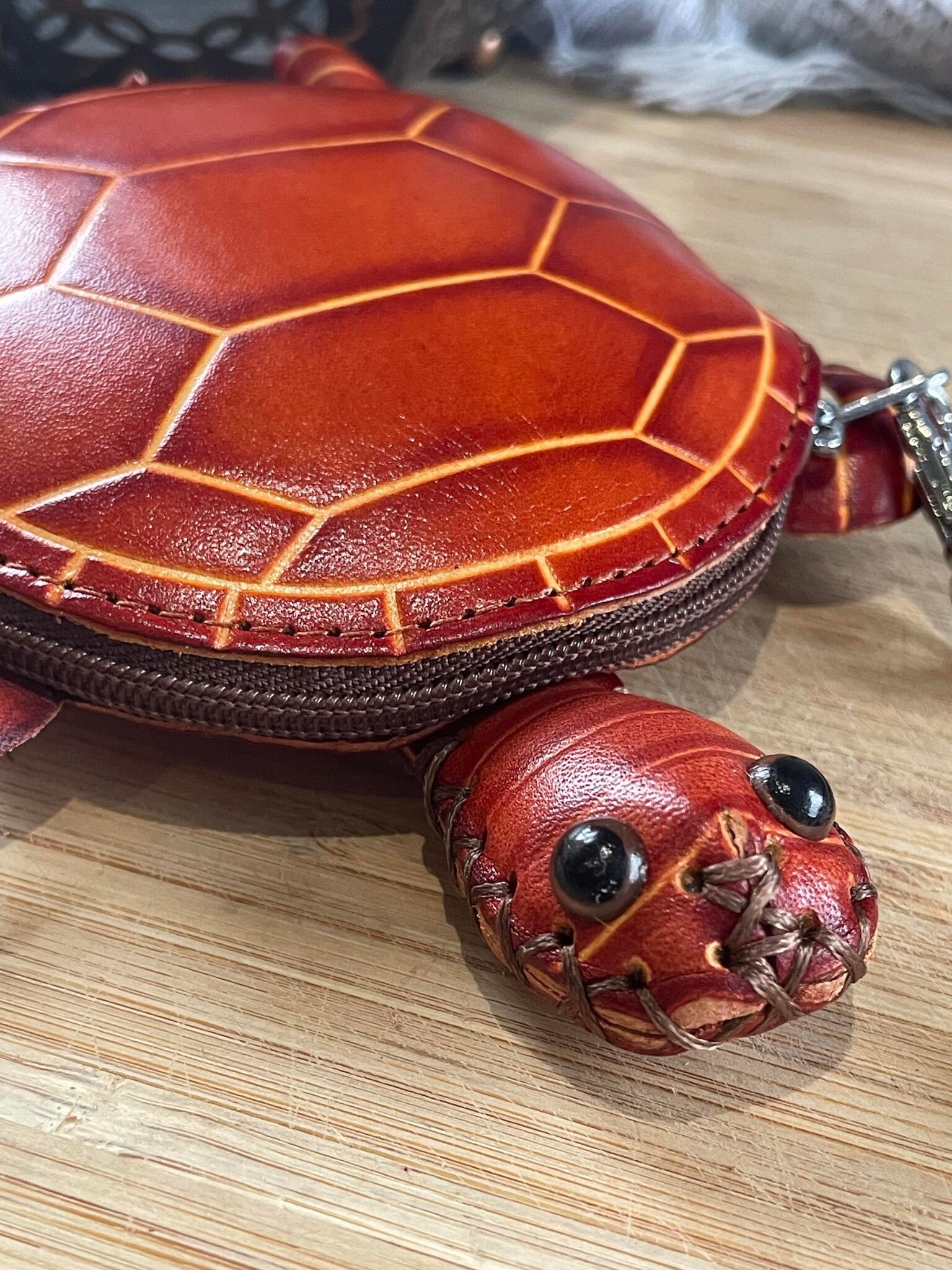 Personalised Handmade Leather Turtle Coin Purse, Turtle Bag, Leather ...