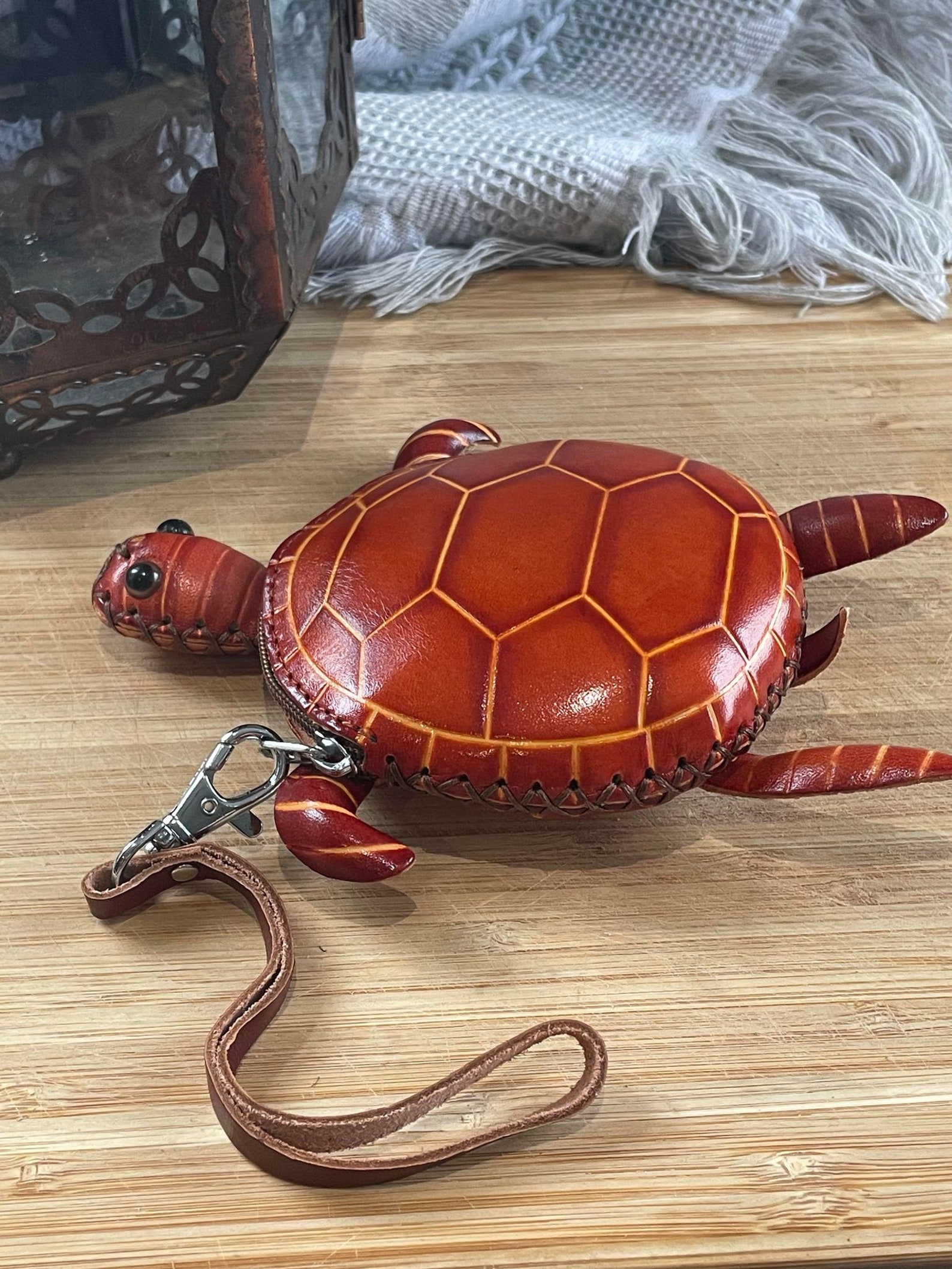 Personalised Handmade Leather Turtle Coin Purse, Turtle Bag, Leather ...
