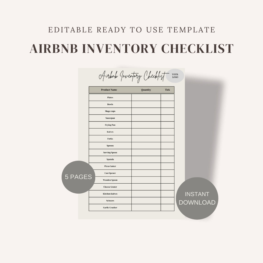 Airbnb Inventory Checklist, Tick List, Cleaning Business, Holiday Let ...