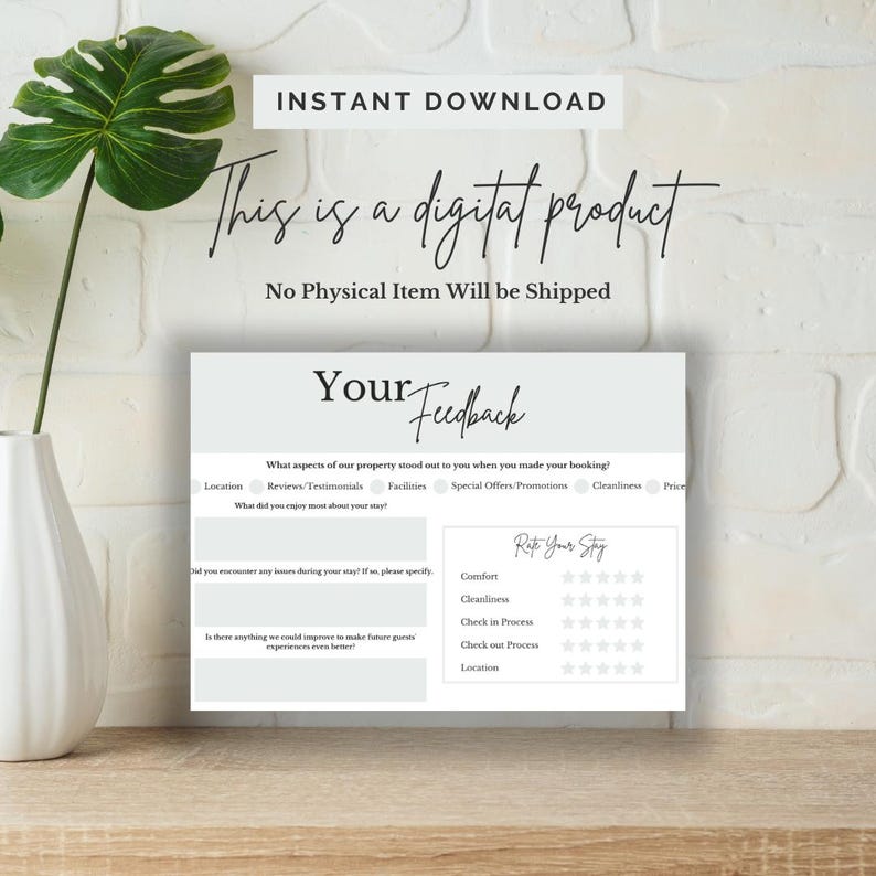 Airbnb Guest Feedback Form, Guest Experience Questionnaire, Host ...