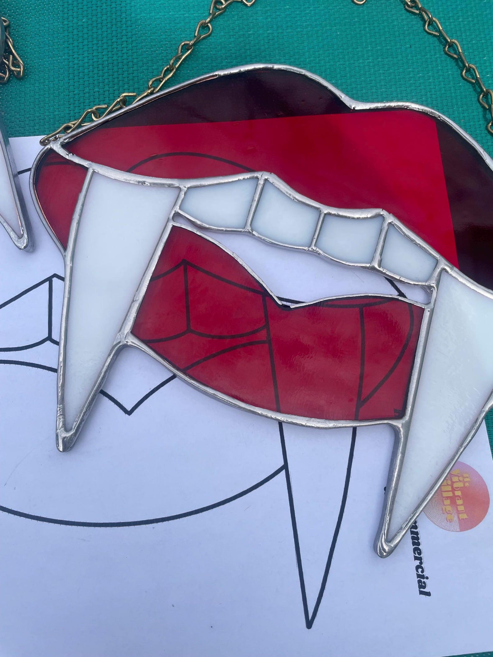 Stained Glass Vampire Halloween DIGITAL PATTERN, Halloween Stained ...