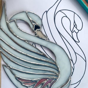 Posing Swan DIGITAL PATTERN for Stained Glass or Embroidery Pattern ...