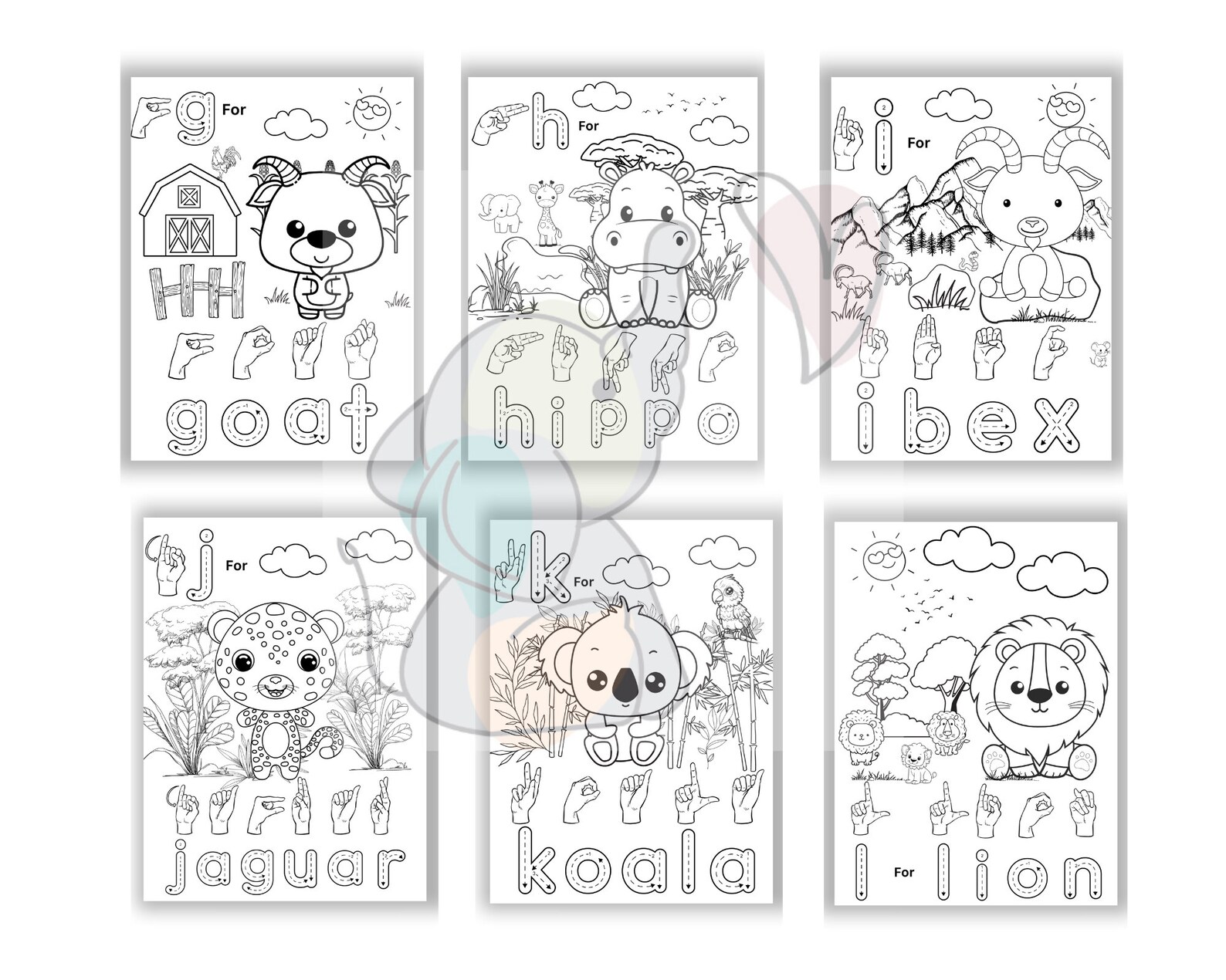 Abc + Sign Toddler Coloring Book, American Sign Language, Alphabet ...